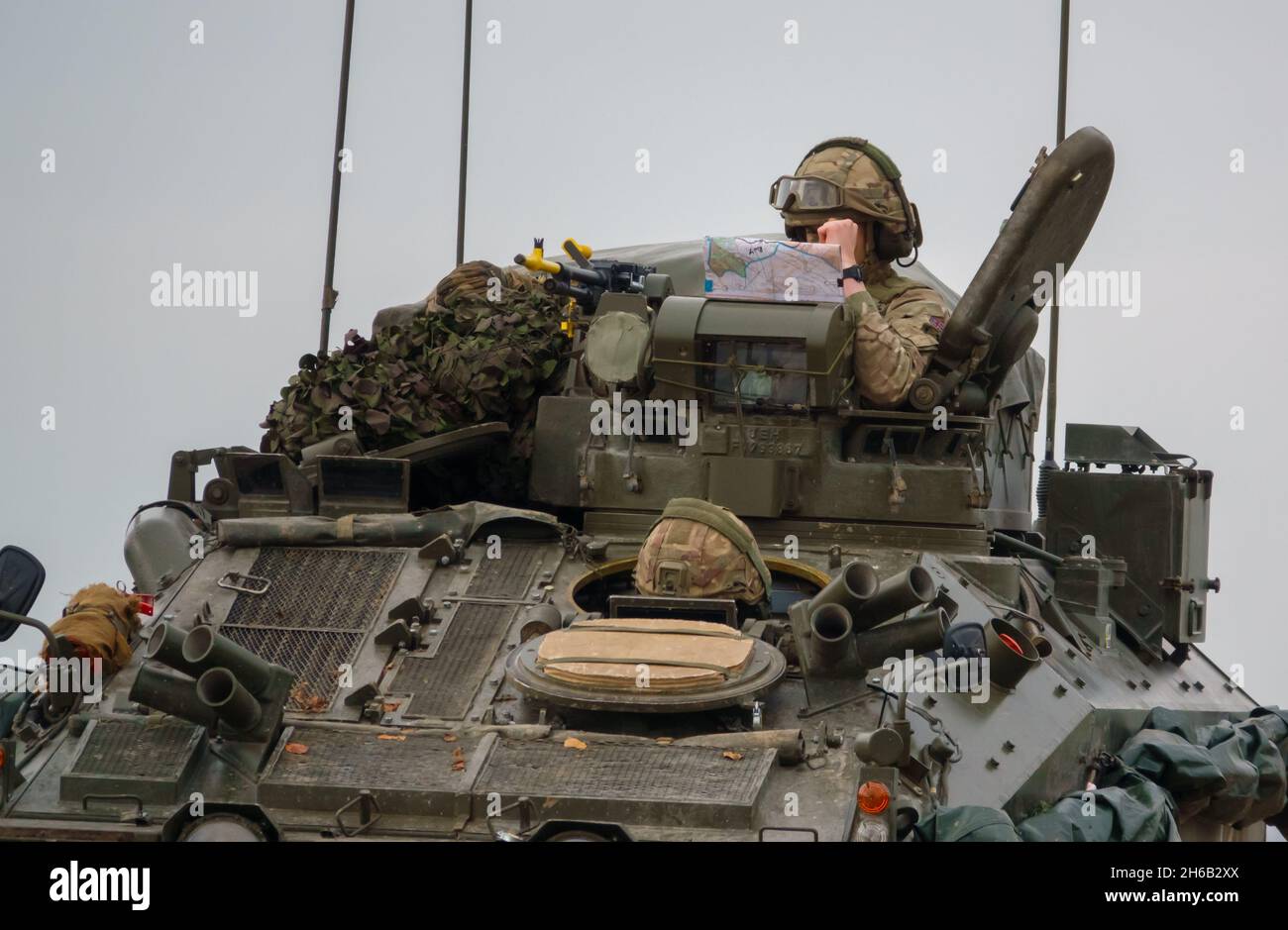 British army FV103 Spartan tracked armored reconnaissance vehicle in ...