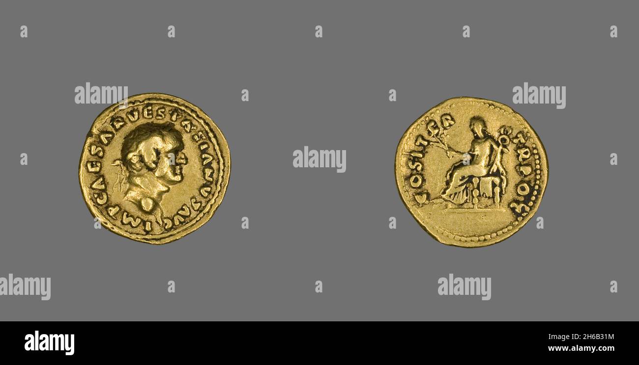 Aureus (Coin) Portraying Emperor Vespasian, 70 Stock Photo - Alamy