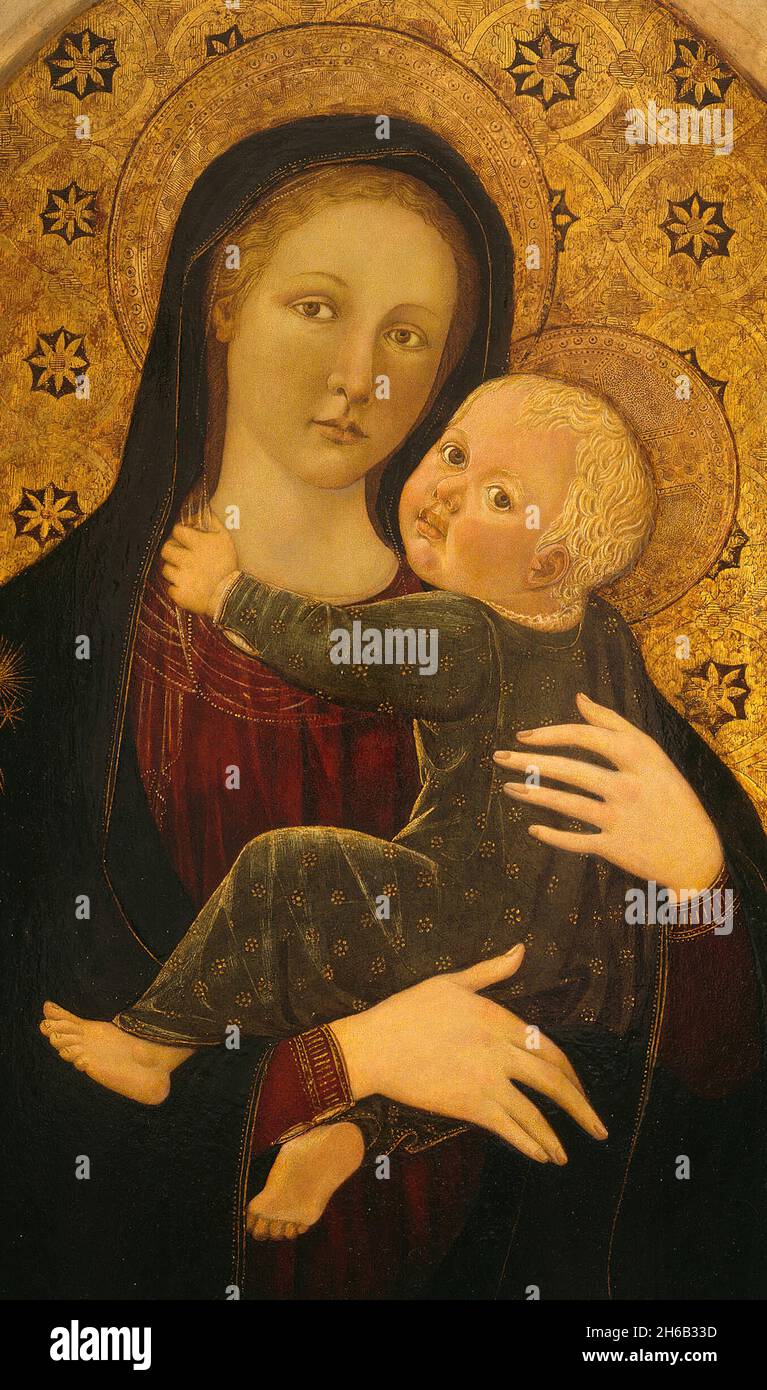 Virgin and Child, c. 1450. Detail from a larger artwork Stock Photo - Alamy