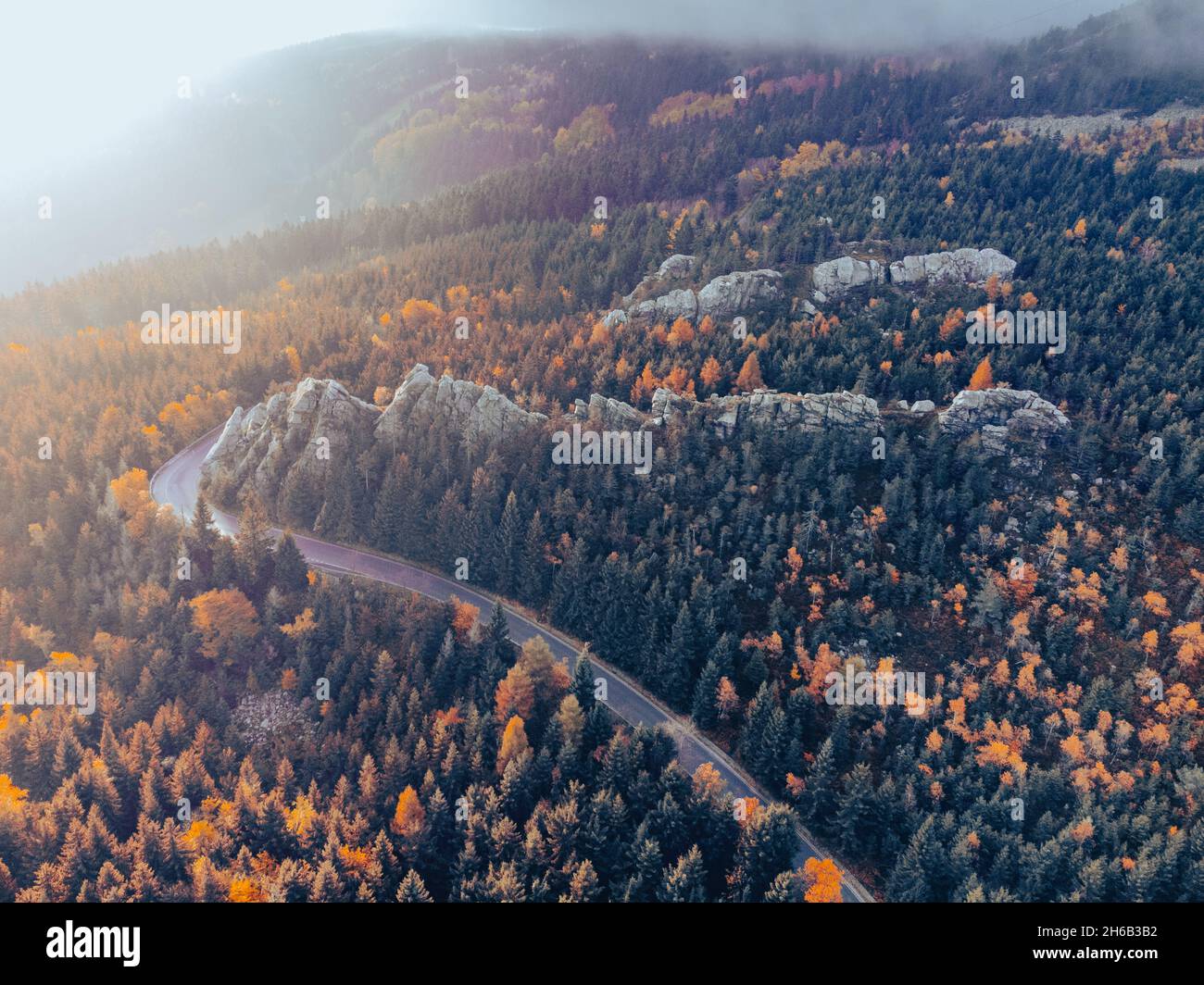 Rock formation in morning sunset from above Stock Photo - Alamy