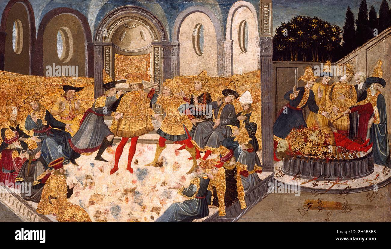 The Assassination and Funeral of Julius Caesar, 1455/60. Detail from a ...