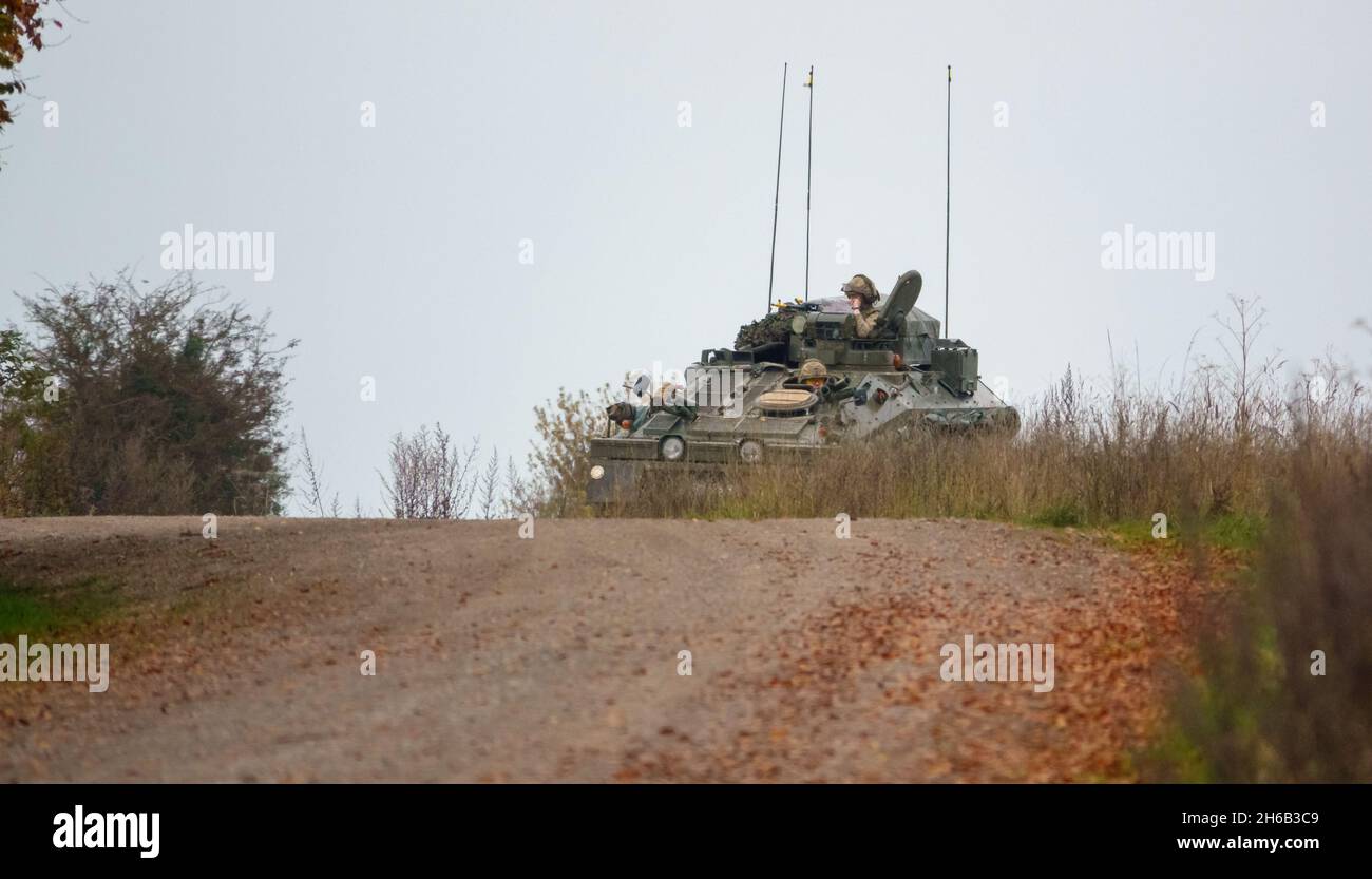British army FV103 Spartan tracked armored reconnaissance vehicle in ...