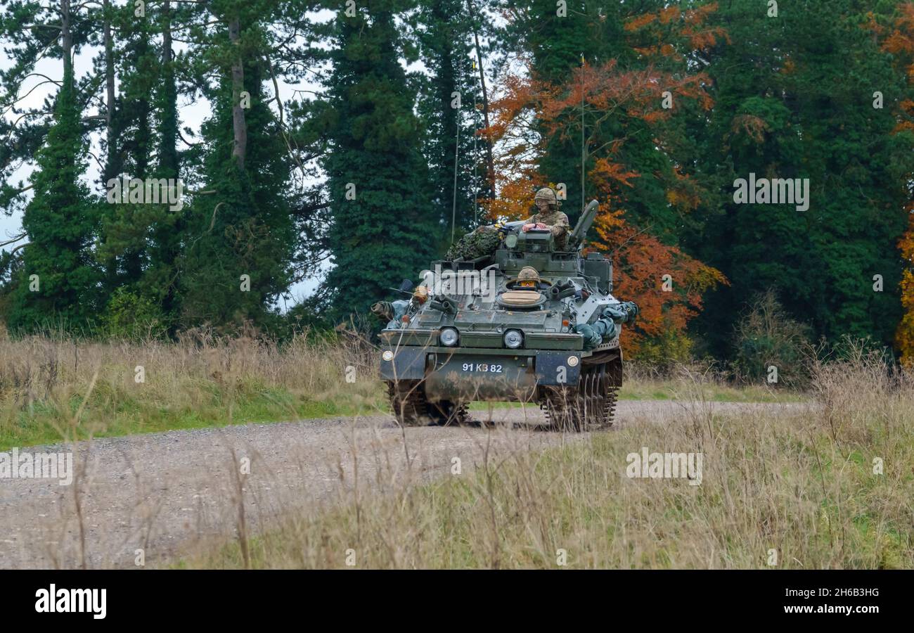 British army FV103 Spartan tracked armored reconnaissance vehicle in ...
