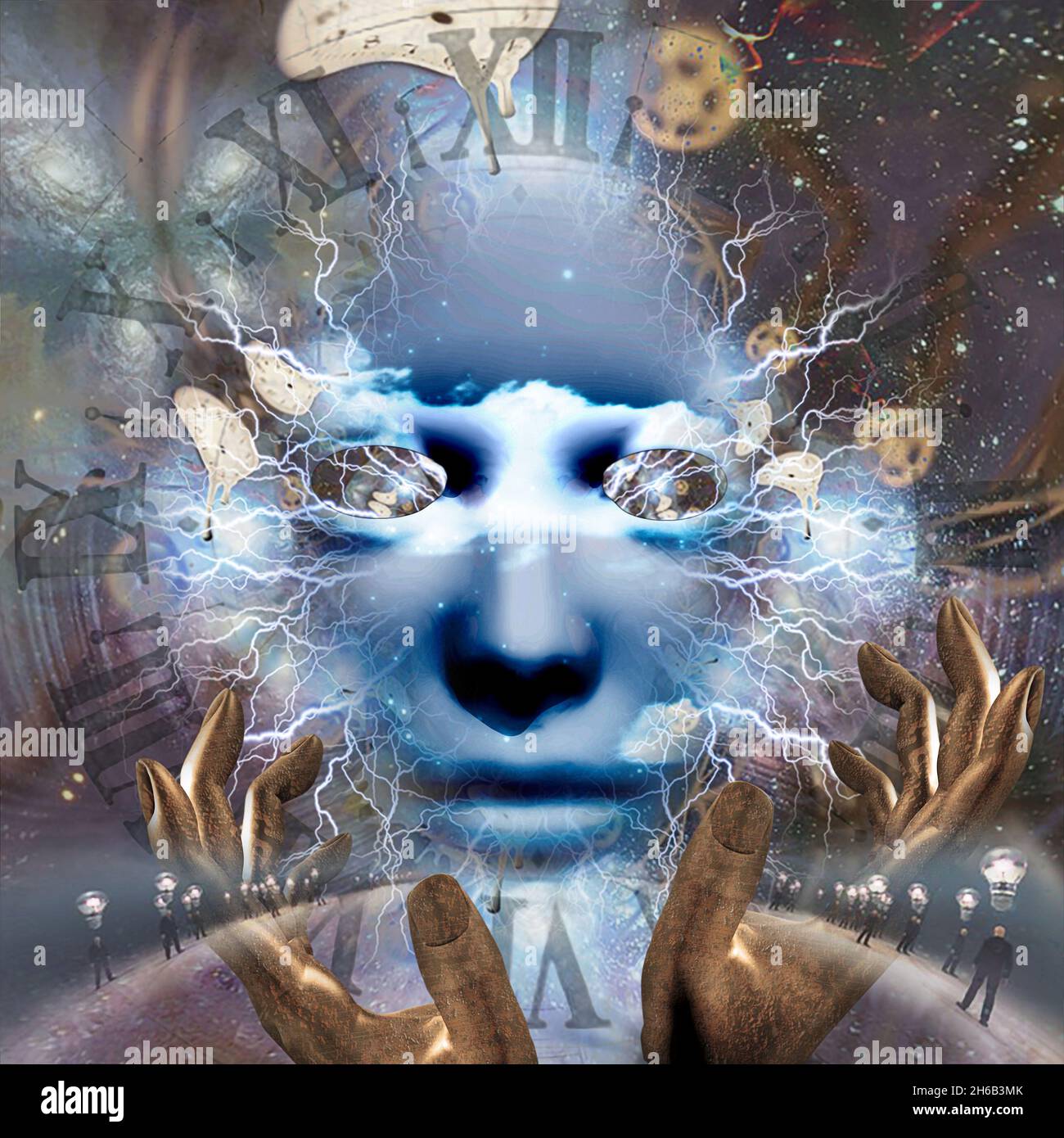Mystic mask. Surreal composition. 3D rendering Stock Photo - Alamy