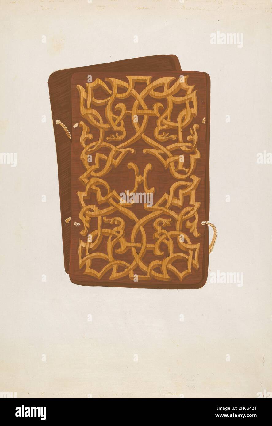 Carved Wood Book Cover, c. 1936 Stock Photo - Alamy