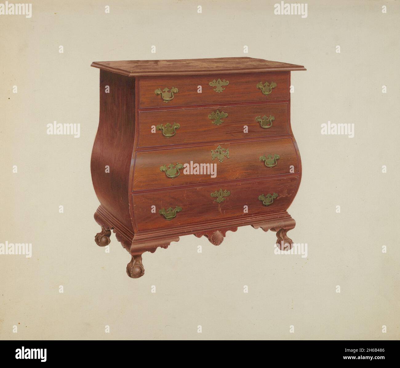 Bombe Front Chest of Drawers, c. 1938 Stock Photo - Alamy