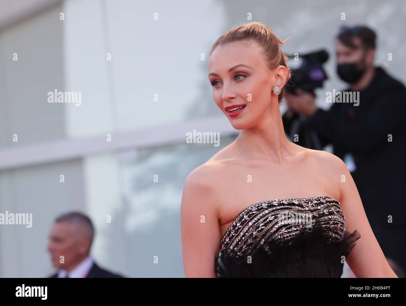 VENICE, ITALY - SEPTEMBER 01: Sarah Gadon attend the red carpet of the ...