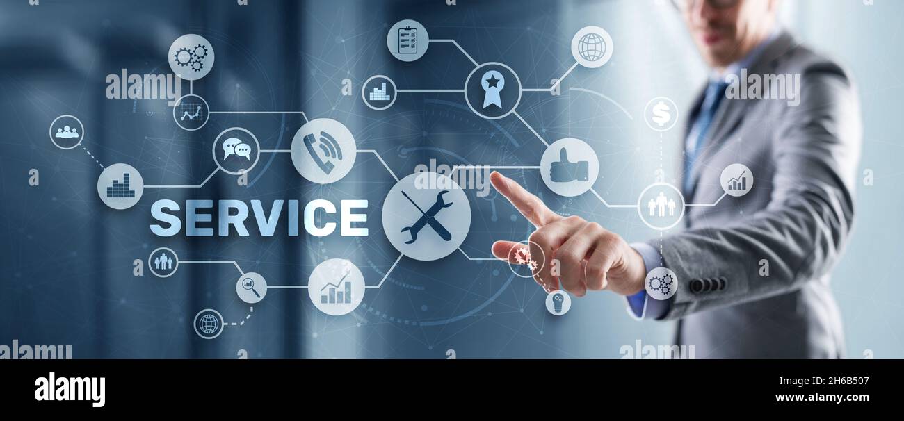 Technical Service Business Technology Internet Concept. 3D icons Stock ...