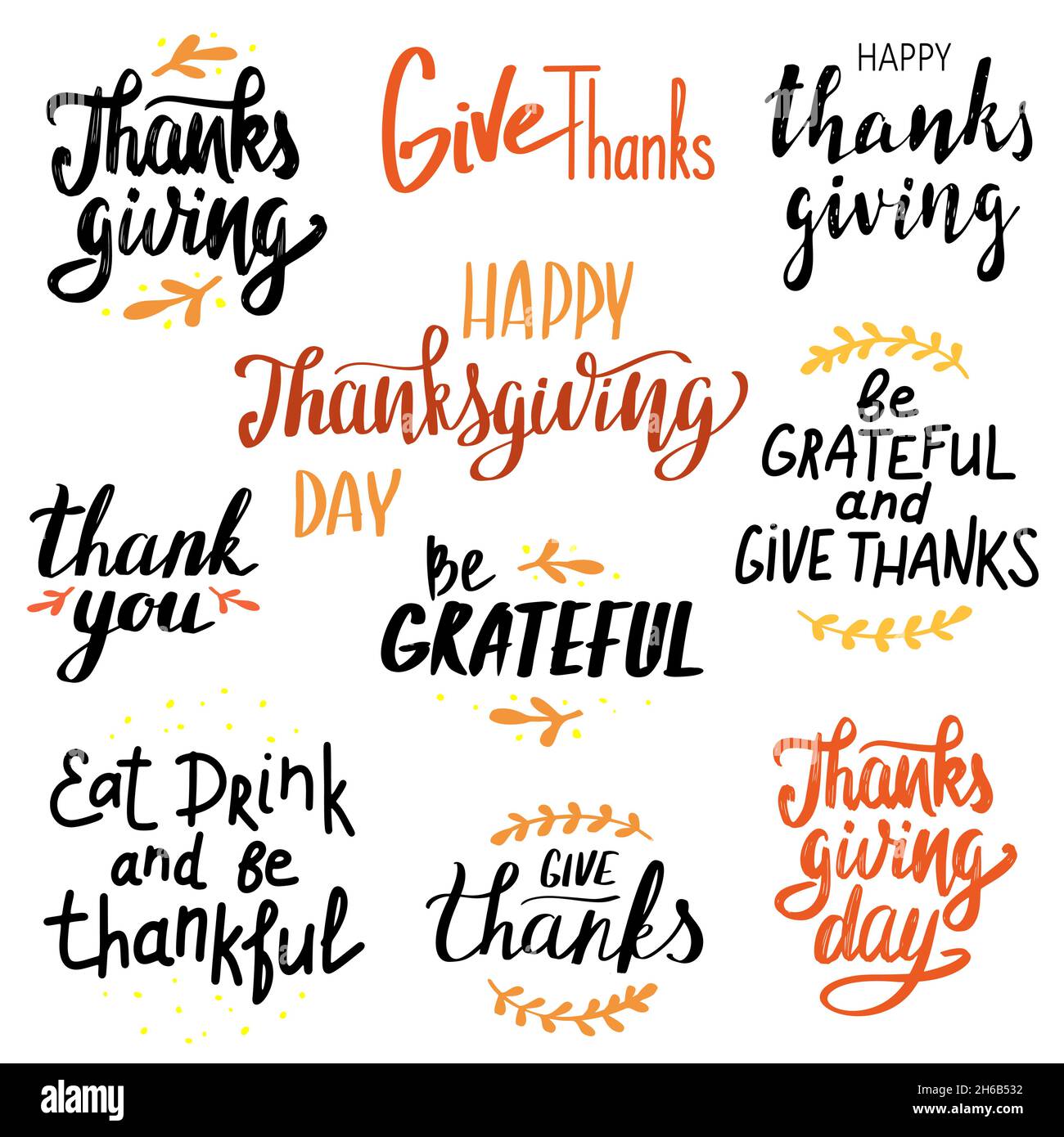 Hand drawn Happy Thanksgiving typography. Calligraphy lettering Stock Vector Image & Art - Alamy