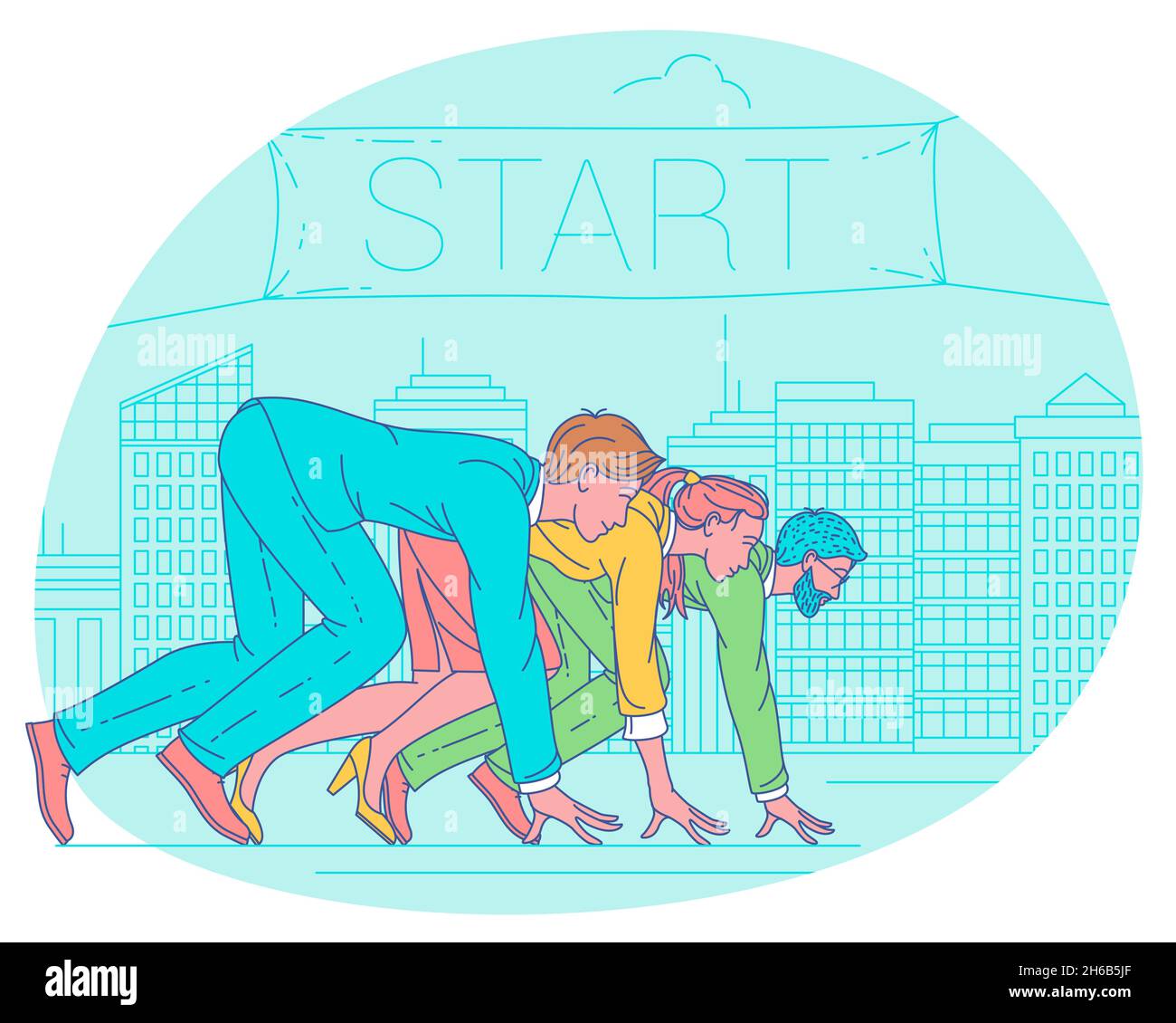 Business woman ready competition Cut Out Stock Images & Pictures - Alamy