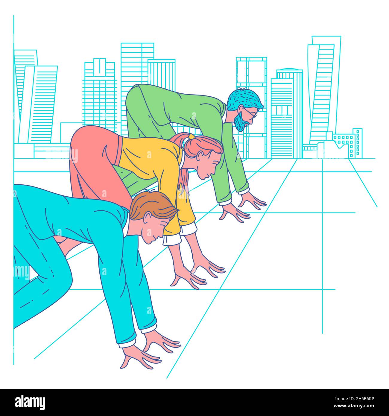 ready to run on start line Stock Vector Image & Art - Alamy