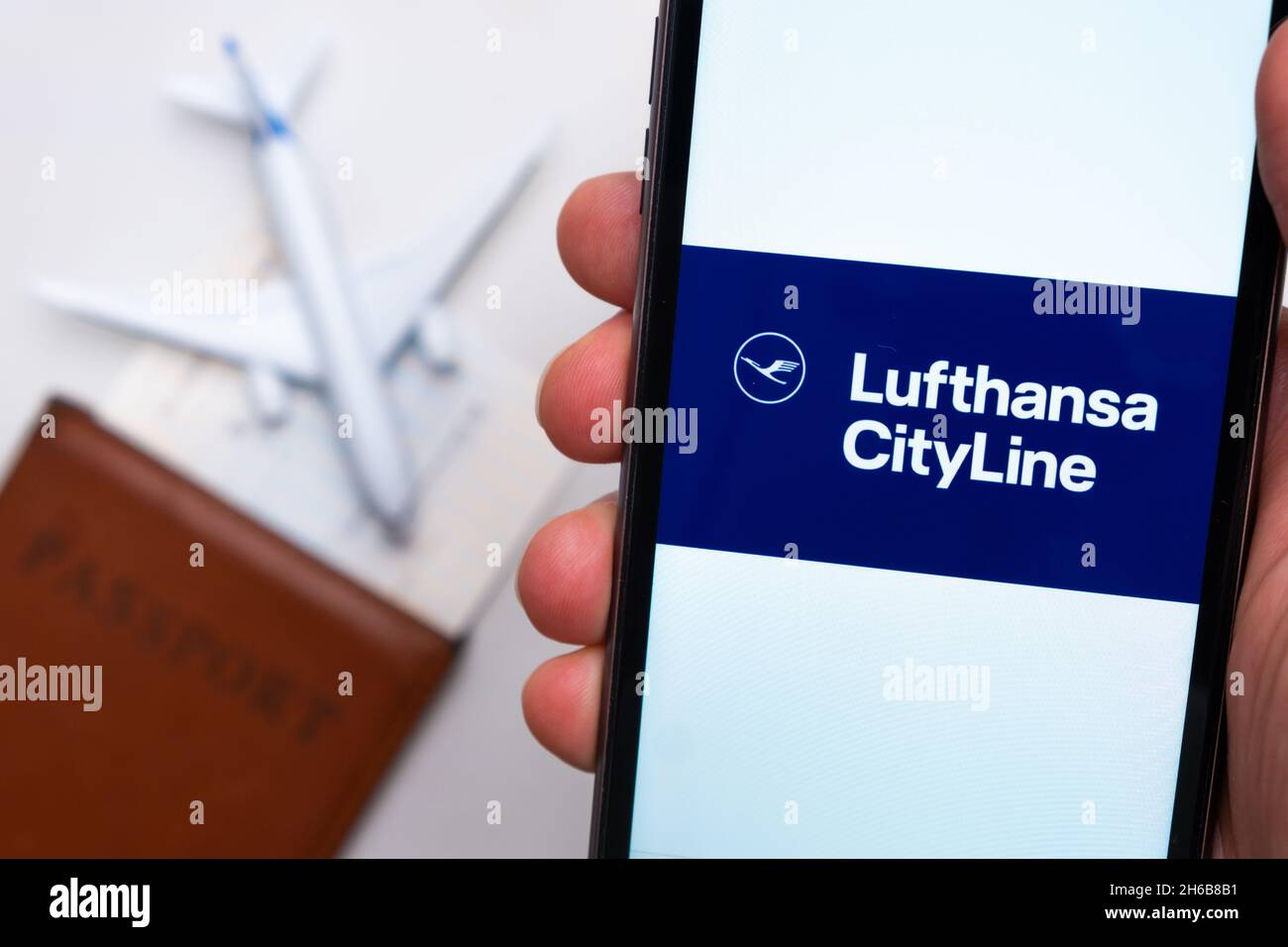Air travel flight ticket lufthansa cityline hi-res stock photography ...