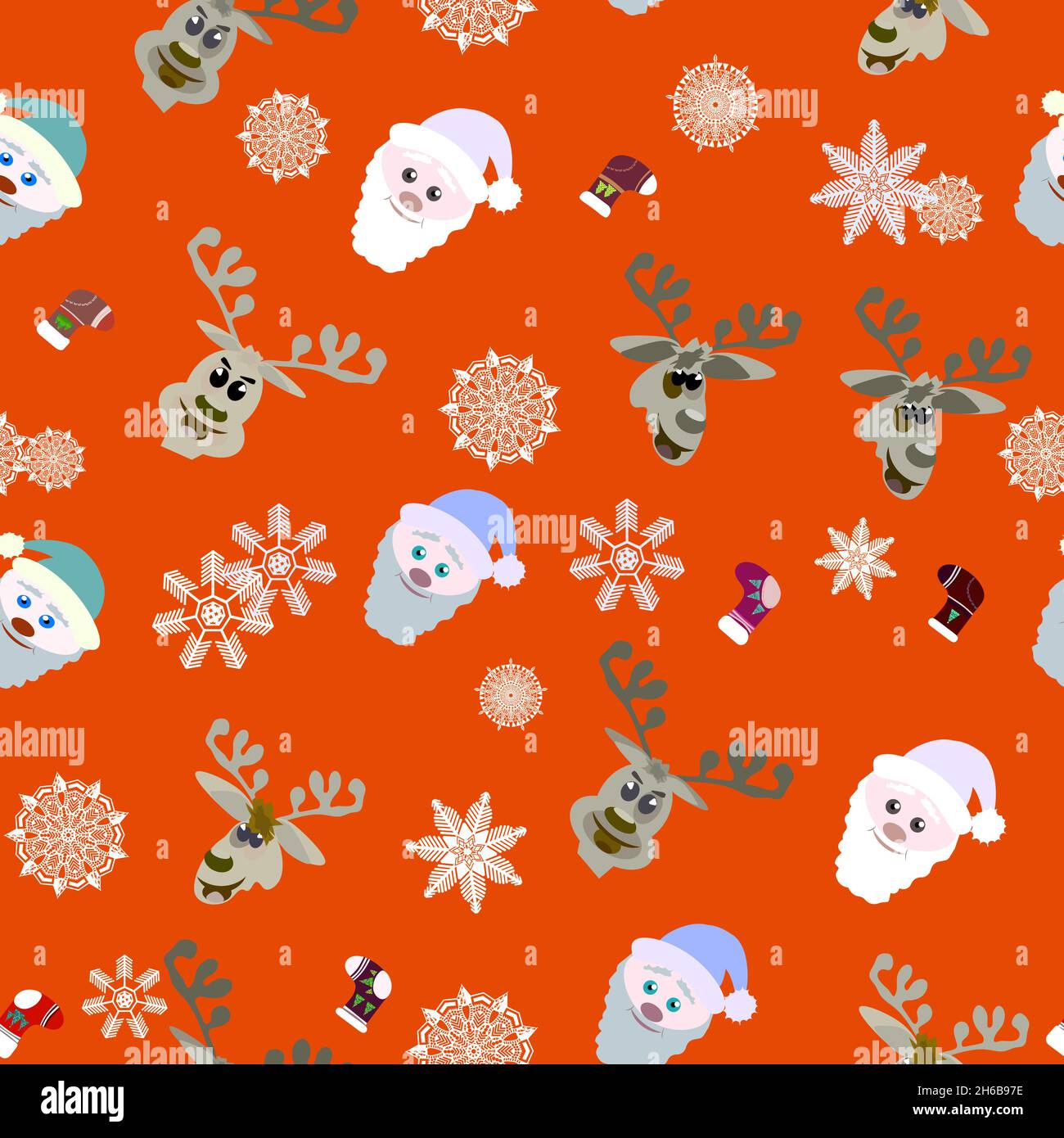 Christmas pattern reindeer santa Stock Vector Images - Alamy
