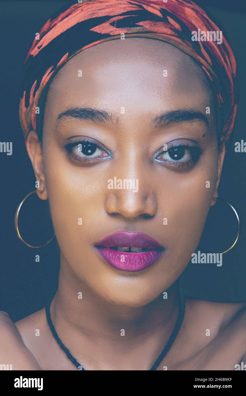 African american woman face. Proud black woman portrait Stock Photo - Alamy