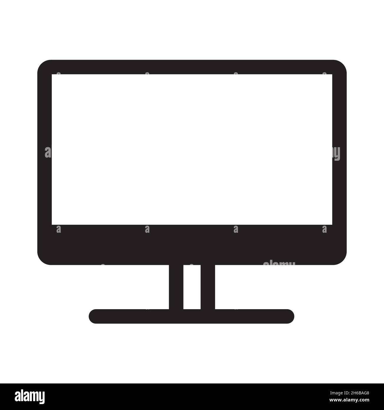 Monitor or computer in simple style on white background isolated Stock ...