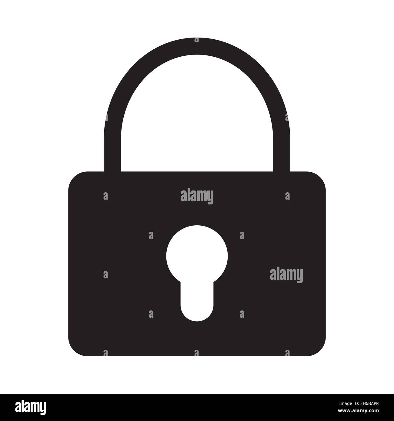 Protection and guard icon in the form of a lock in simple style on ...