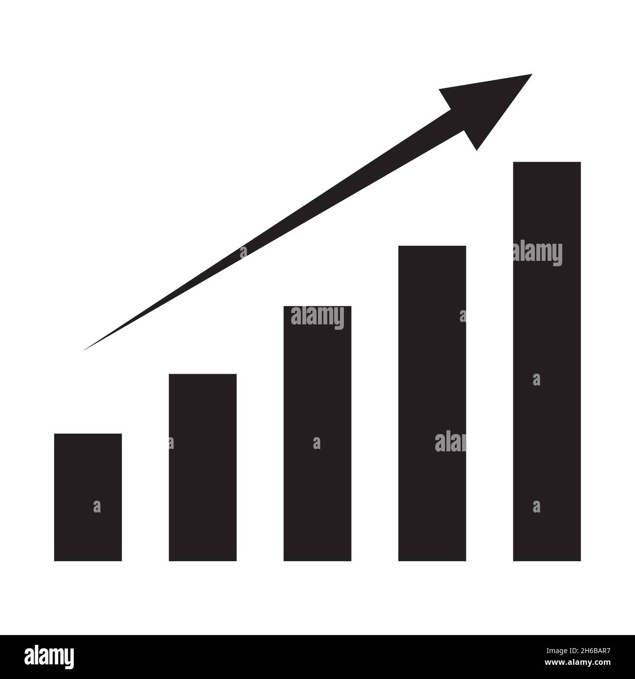 Growth graph icon with upward arrow in Simple style on white background ...