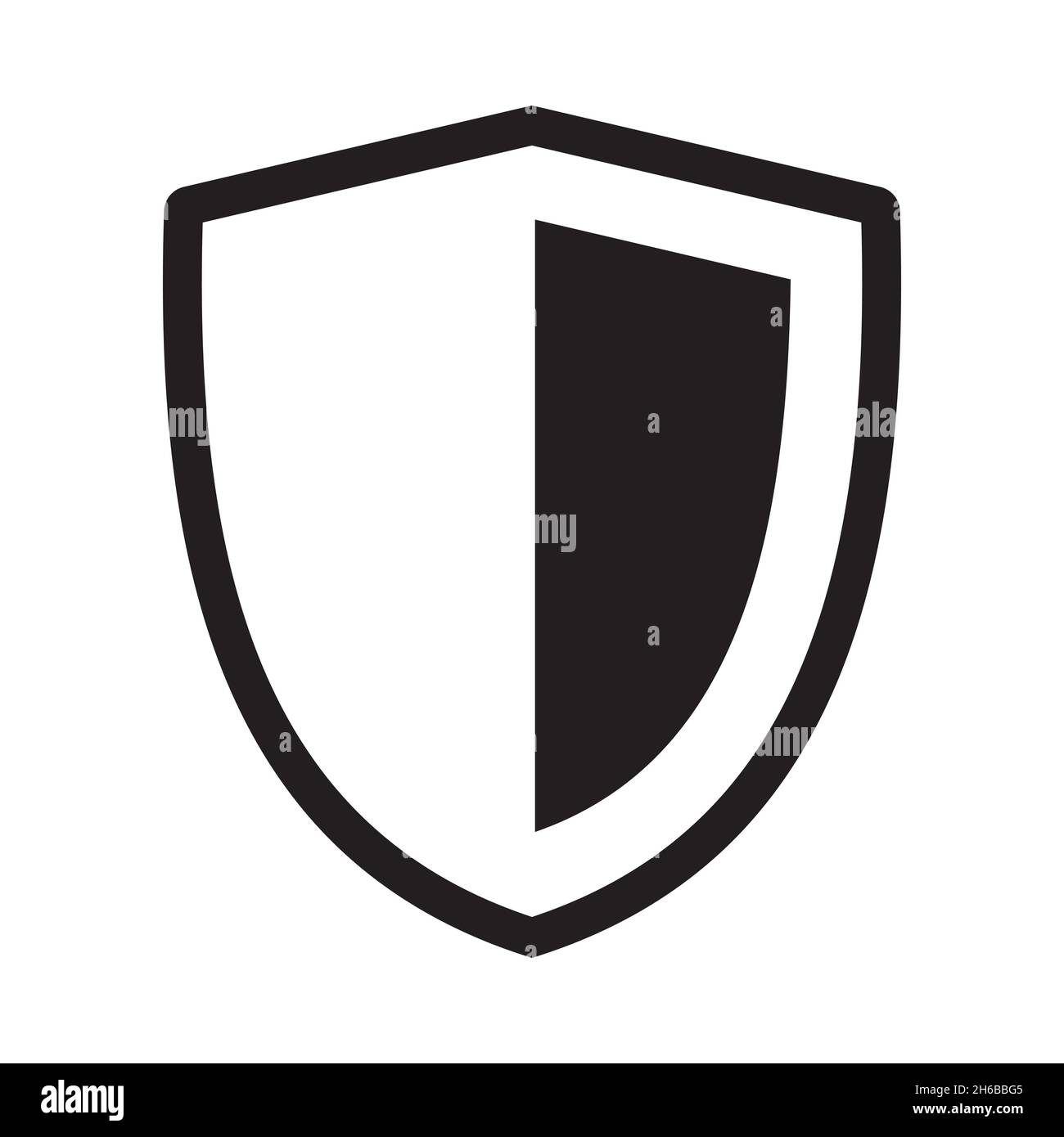 Shield icon as a symbol of insurance and protection in simple style on ...
