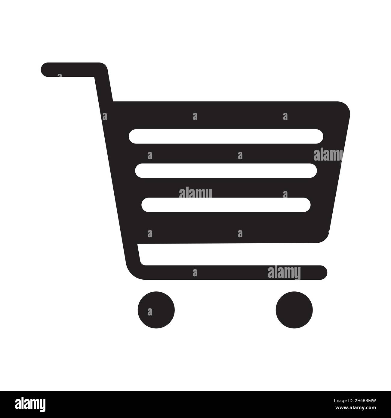 Shop cart icon as a symbol of online shopping in simple style on white ...