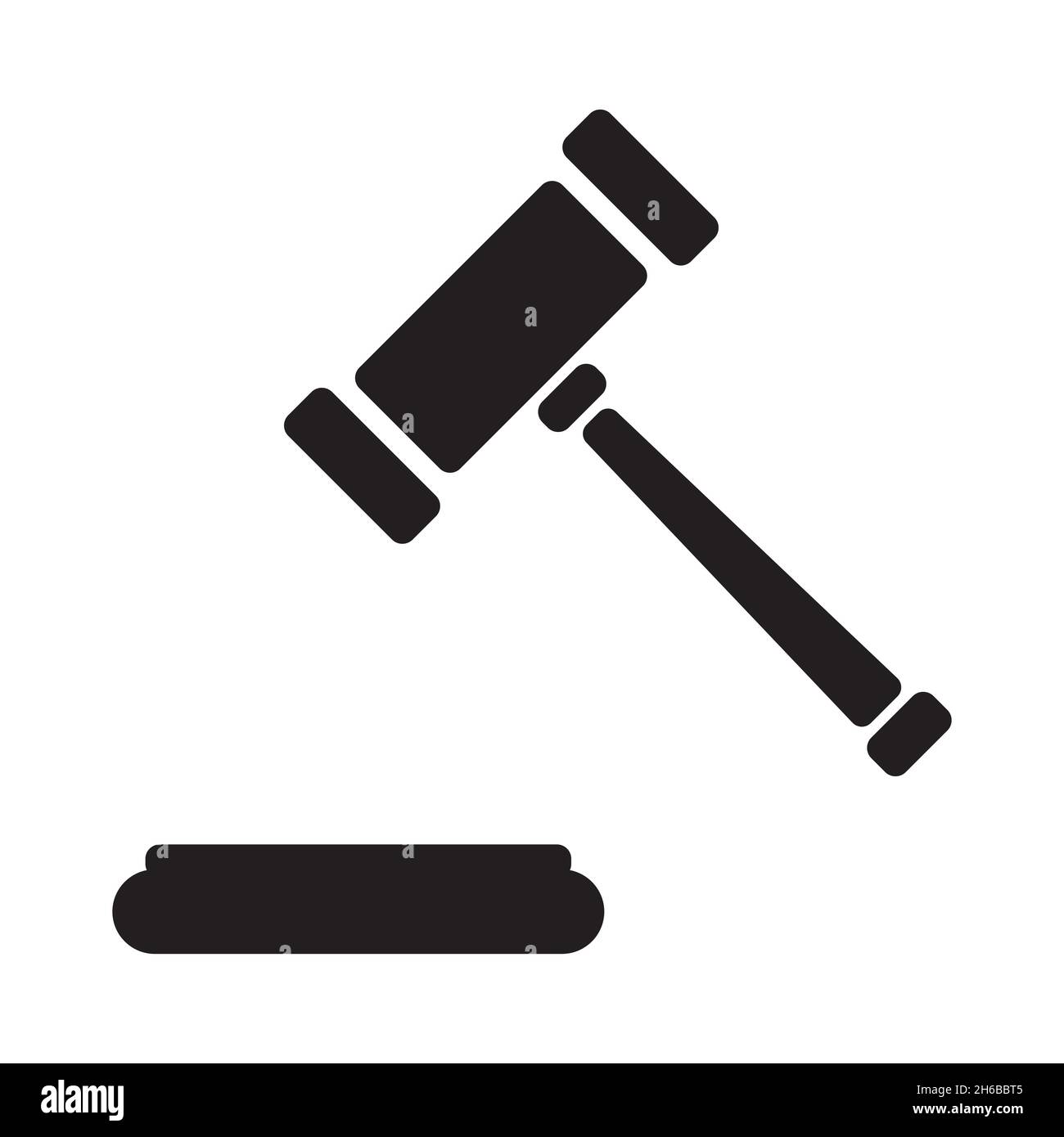 Hammer court or auction icon in Simple style on white background Stock ...