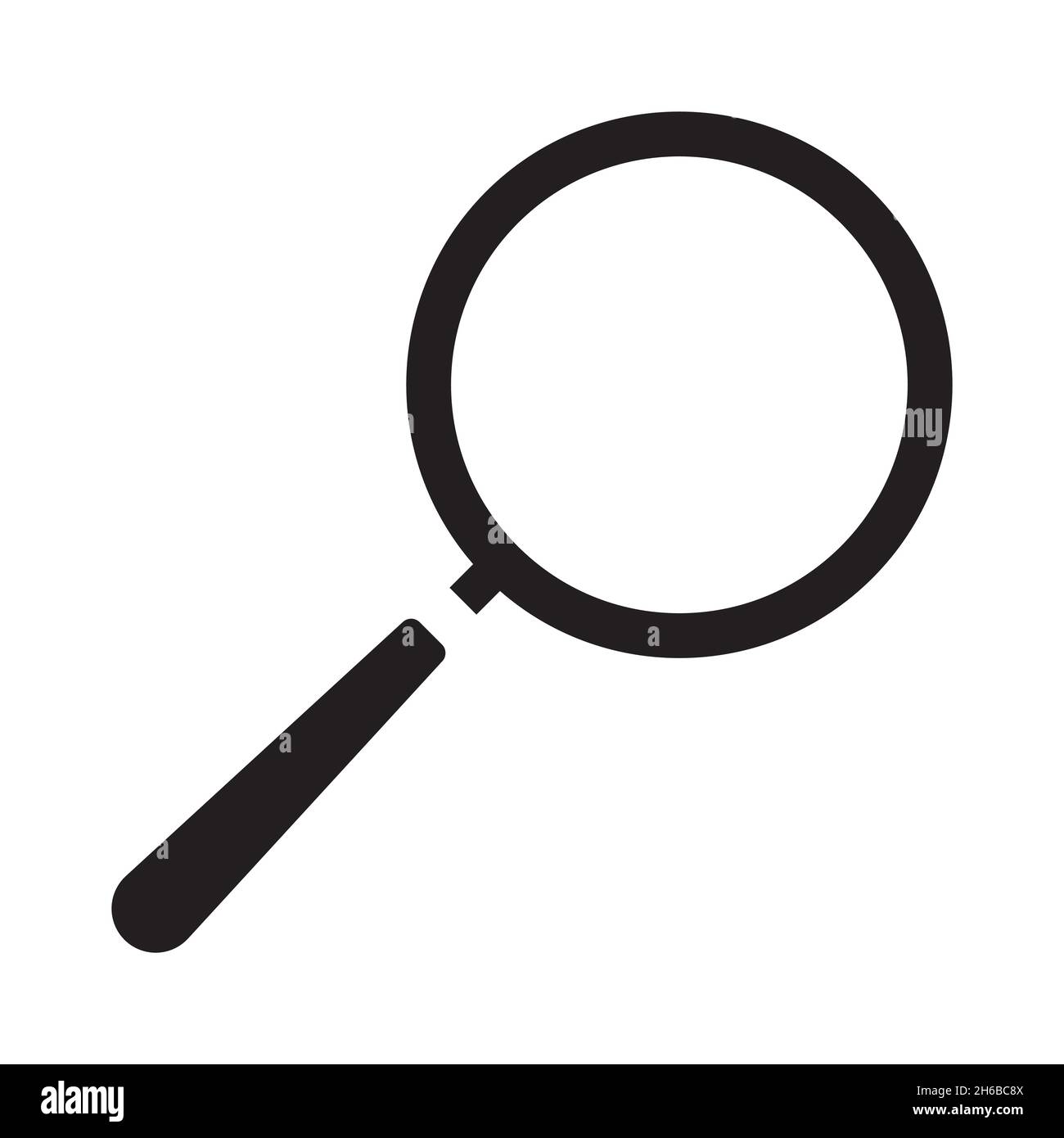 Magnifying glass icon as a study and search concept in simple style on ...