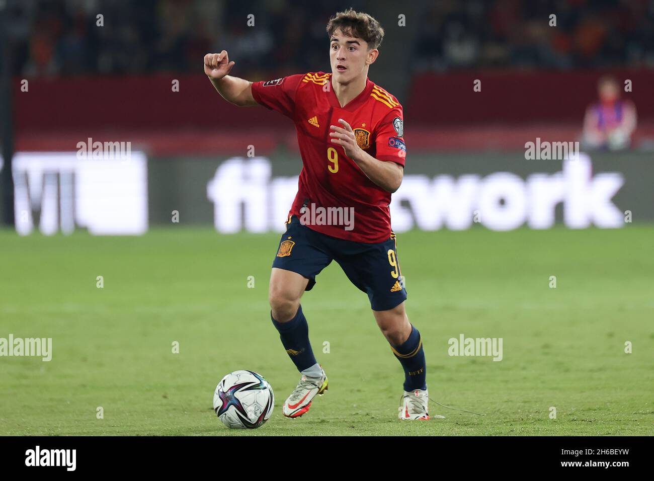 Seville, Seville, Spain. 14th Nov, 2021. Gavi of Spain during the FIFA ...