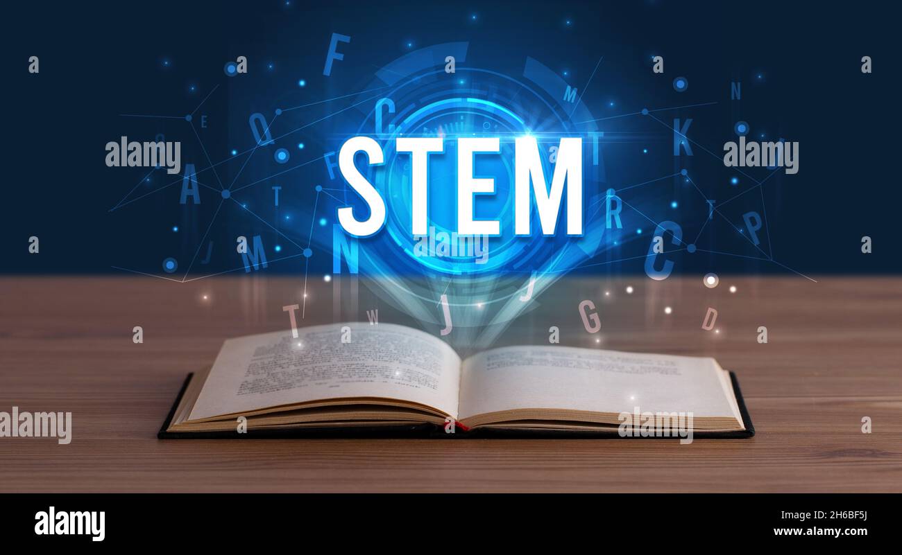 Technology abbreviation coming out from an open book Stock Photo - Alamy