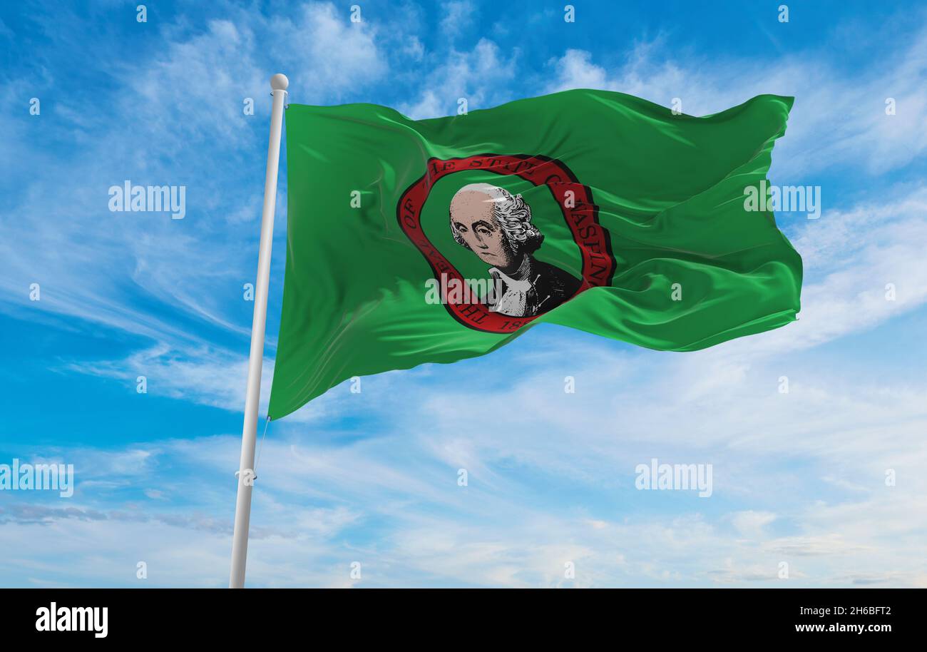 flag of African Americans of Washington state, untied states of America ...
