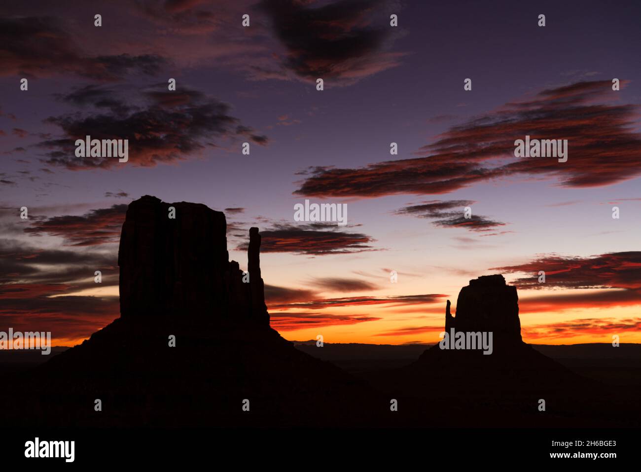 Great magnificent sunrise over the Monument Valley, Arizona, USA Stock ...