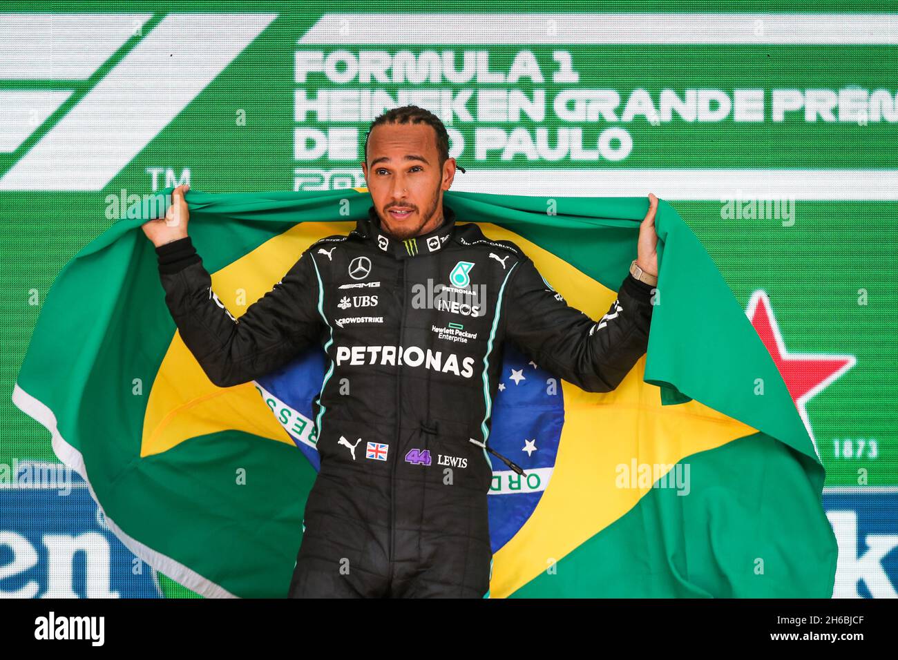 Lewis hamilton interlagos podium 2021 hi-res stock photography and ...