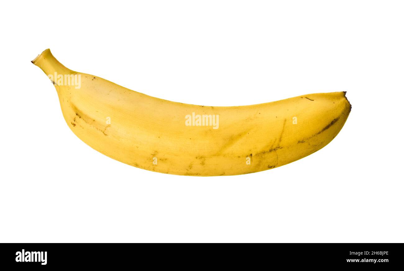 Single banana isolated on a white background Stock Photo - Alamy