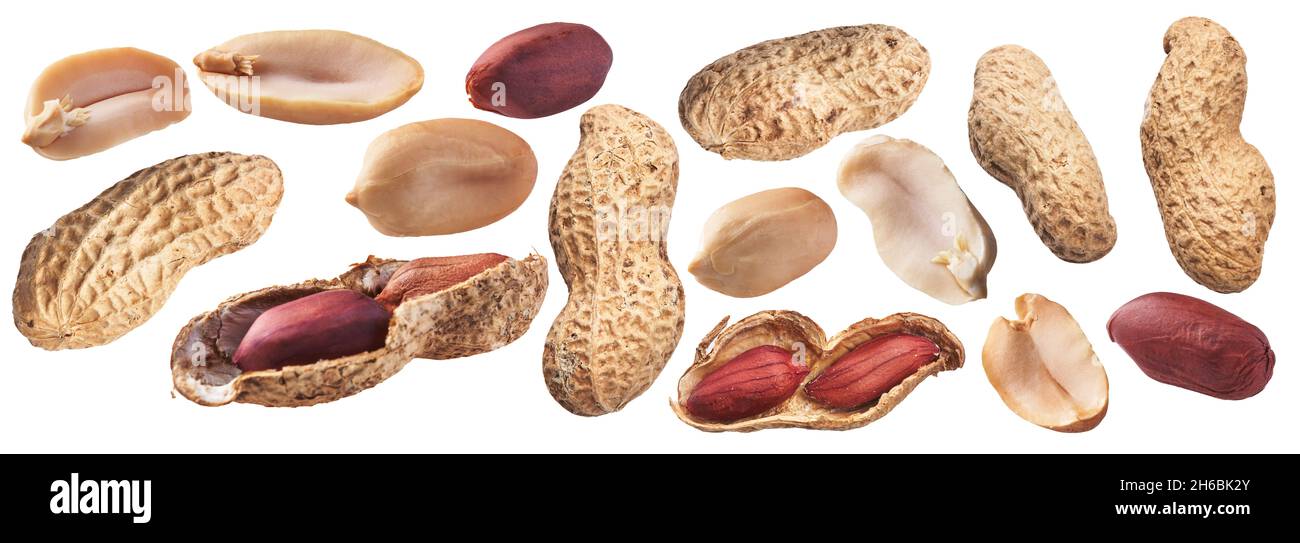 Bunch of peanuts isolated on a white background Stock Photo - Alamy