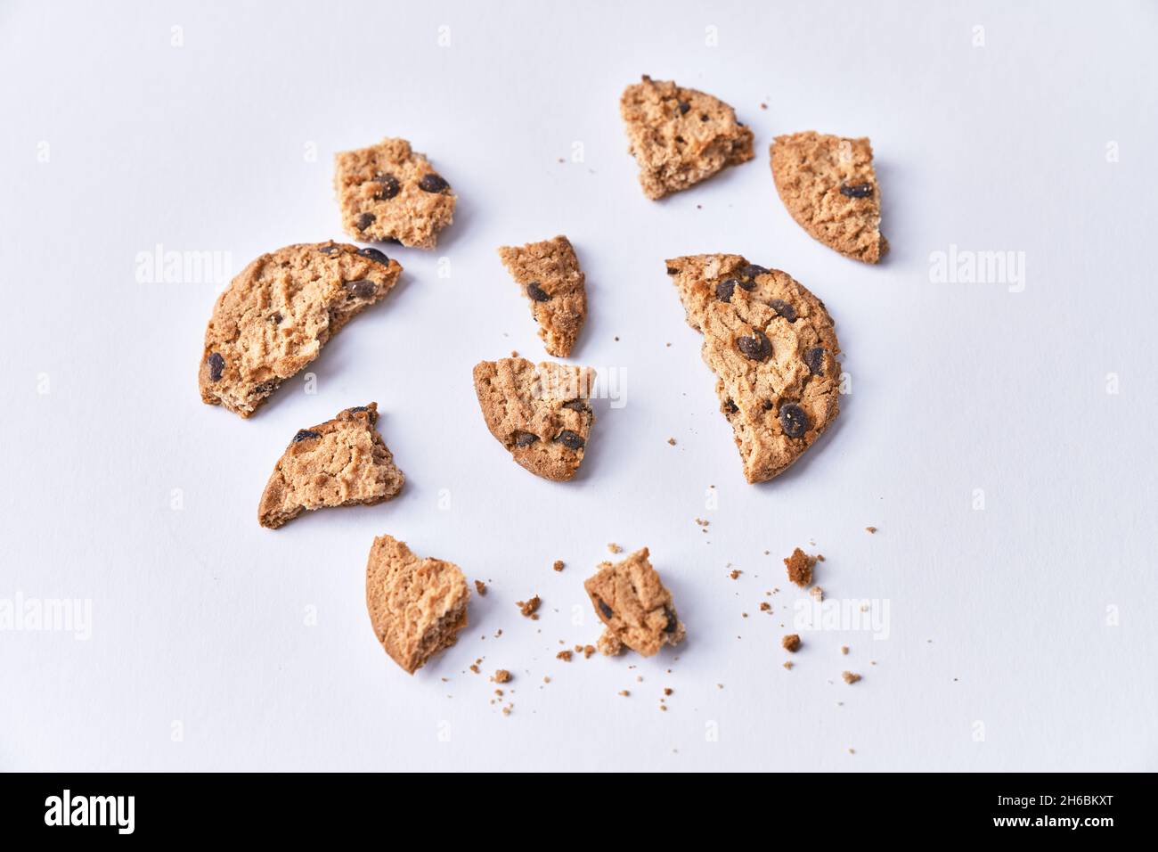 Delicious broken chocolate cookies isolated on a white background Stock ...