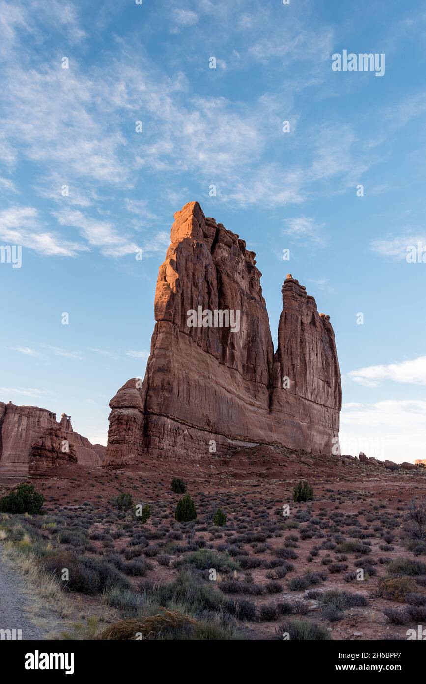 Tower of Babel rock formation in the Arches National Park, USA Stock ...