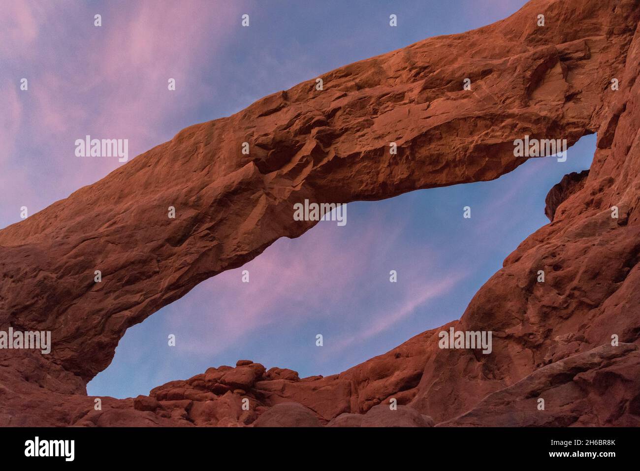 Beautiful light over the arches national park hi-res stock photography ...