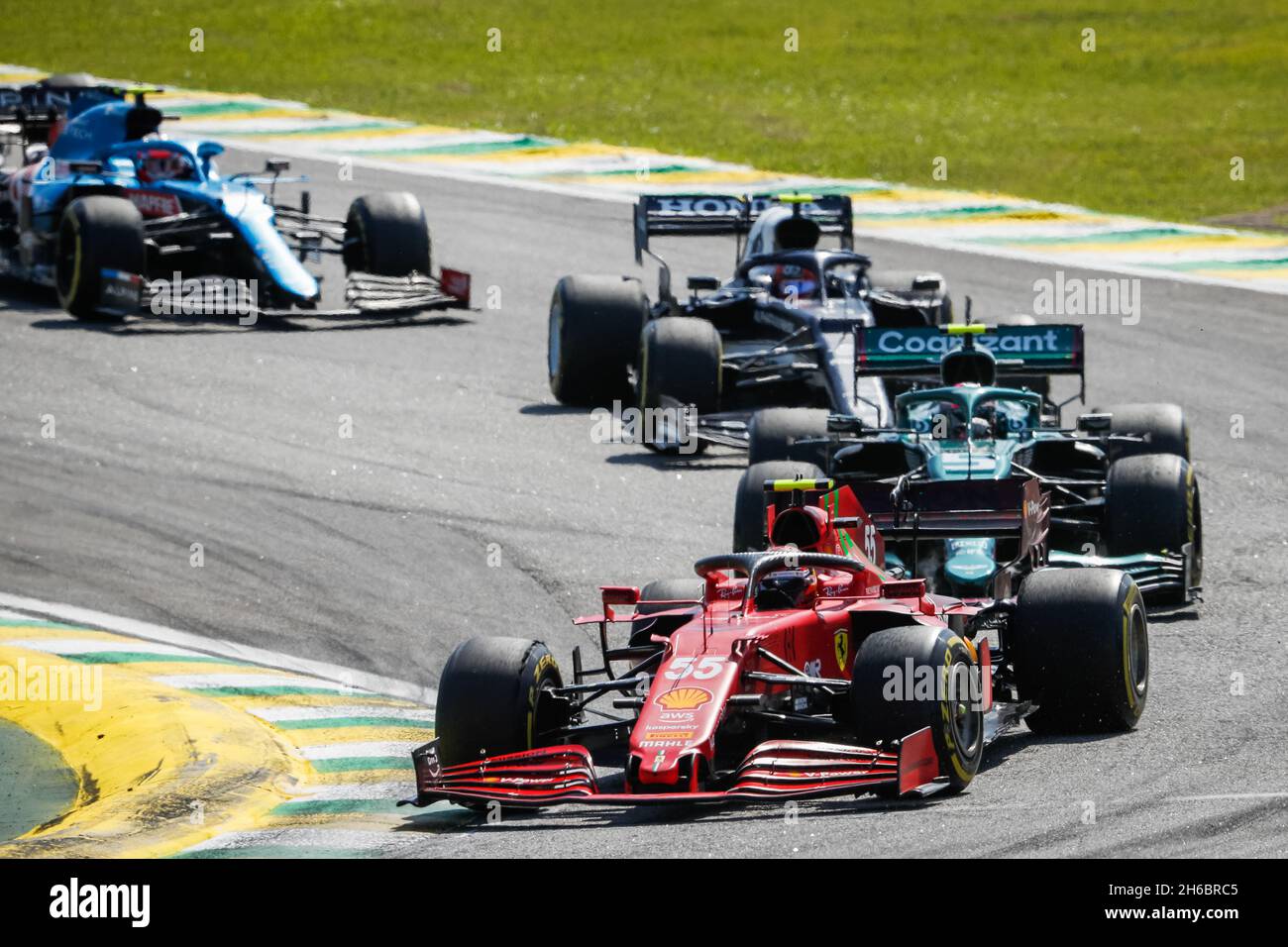 55 SAINZ Carlos (spa), Scuderia Ferrari SF21, action during the Formula ...