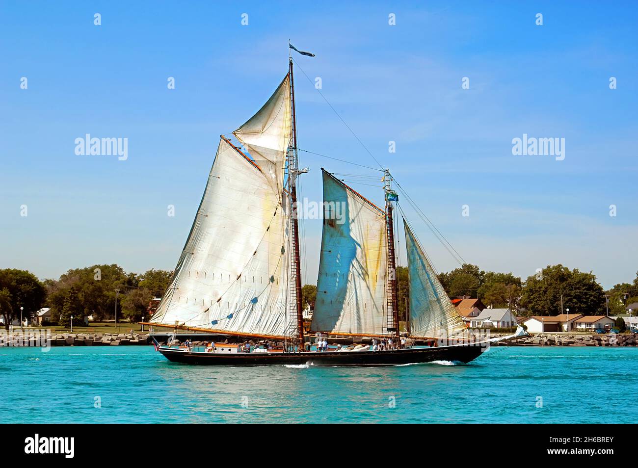 The Tall Ship Highlander sailing for pleasure on the St. Clair River on ...