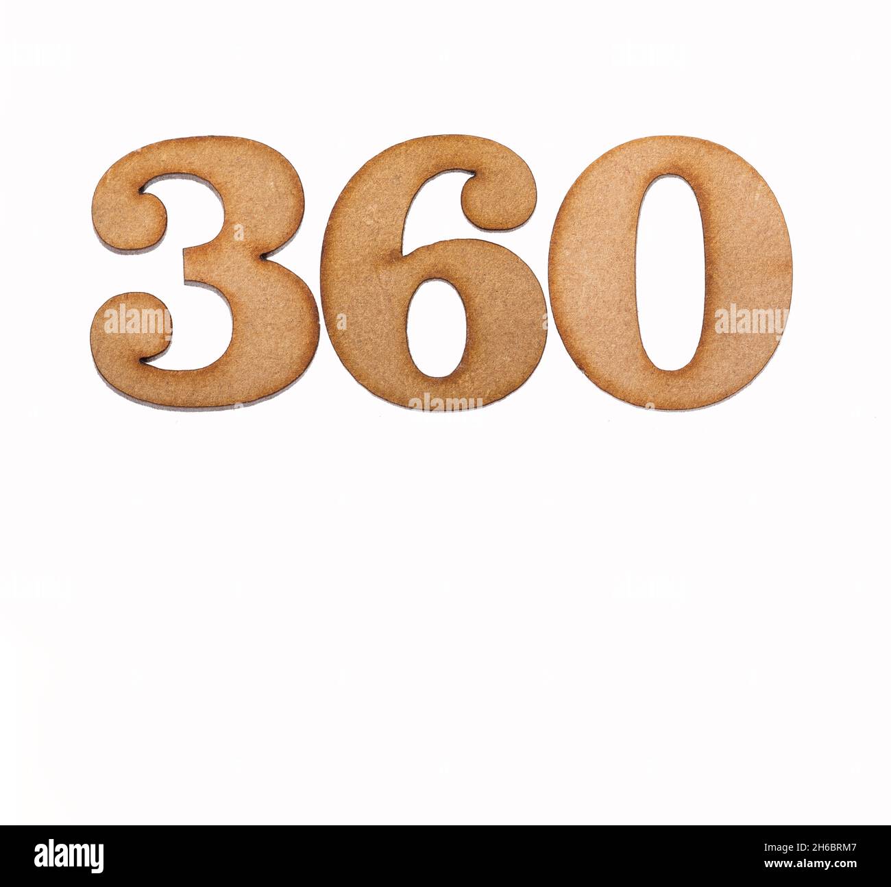 Number 360 in wood, isolated on white background Stock Photo - Alamy