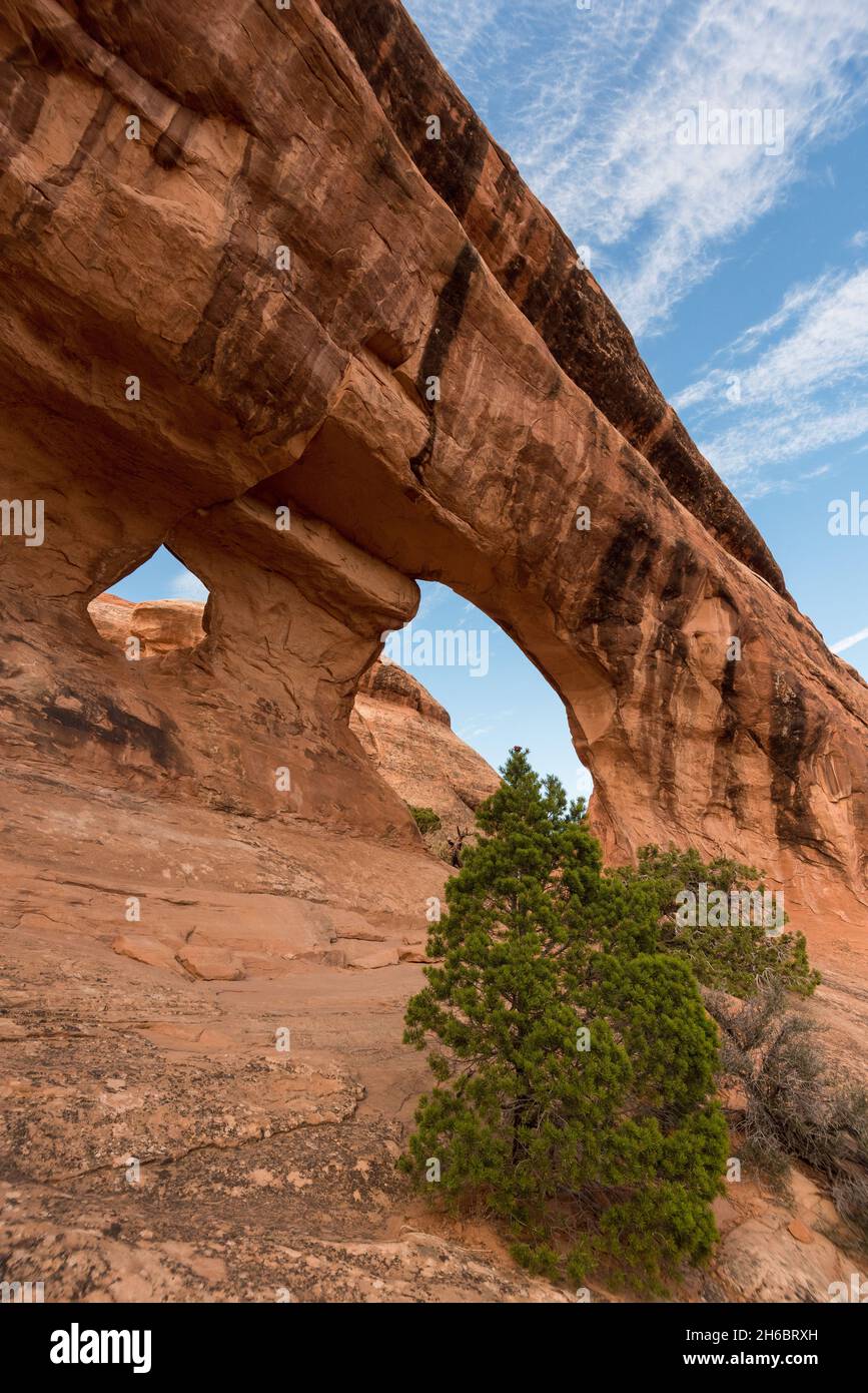 Great view on the Partition Arch in the Arches National Park, USA Stock ...
