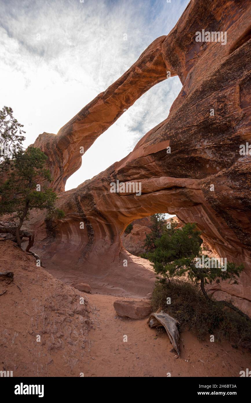 Famous Double Arch in the Arches National Park, USA Stock Photo - Alamy