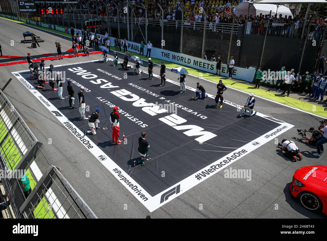 Sao Paulo, Brazil, 14/11/2021, We Race As One starting grid atmosphere ...