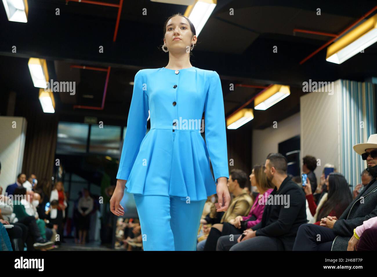 Madrid, Spain. 14th Nov, 2021. A model showcases Dominican Republic ...