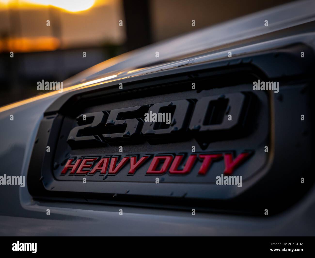 AIRDRIE, CANADA - Oct 17, 2021: A close-up shot of the 2500 Heavy Duty ...