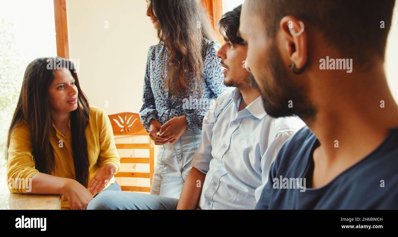 Indian friends having discussion hi-res stock photography and images ...