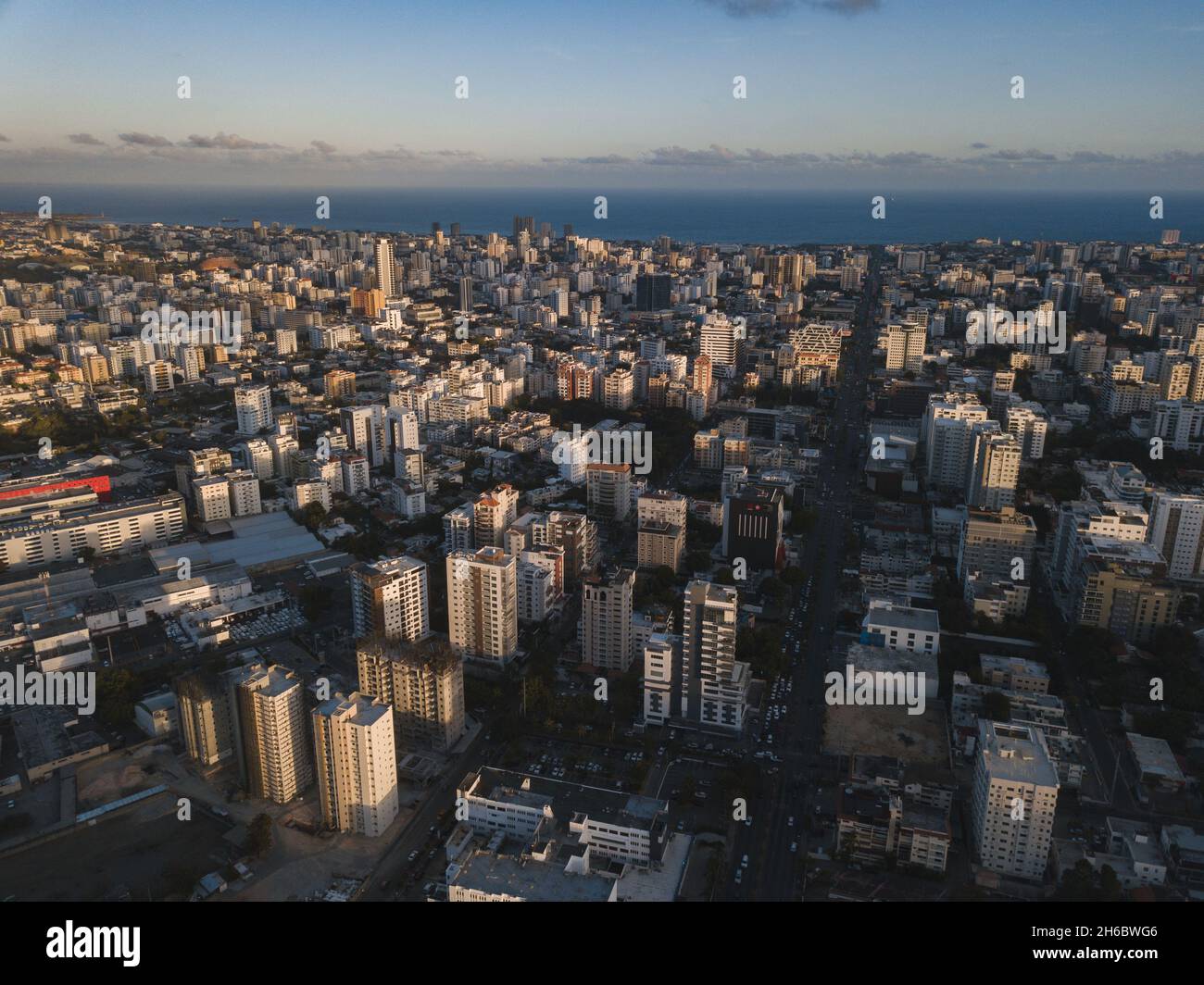 An aerial view of the Santo Domingo city, beautiful afternoon in ...