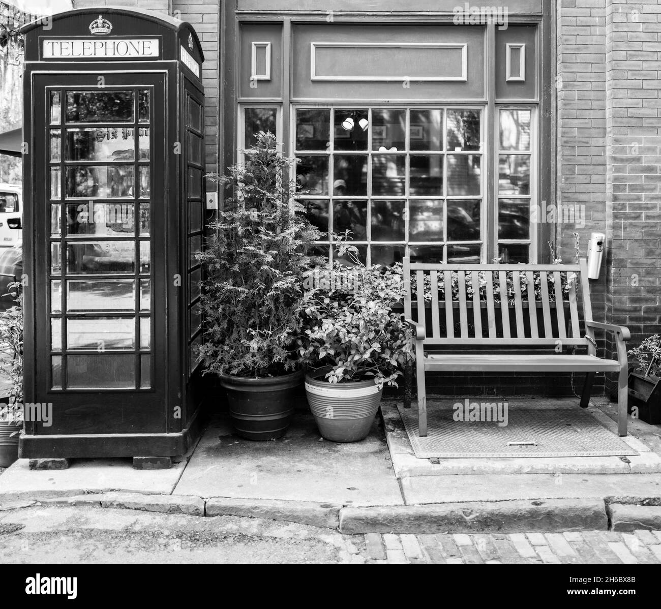 Telephone Booth Black And White