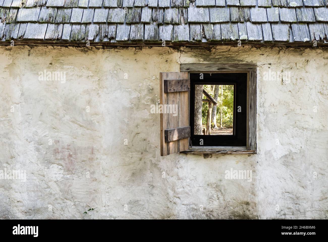 open window of old historic plantation building Stock Photo - Alamy