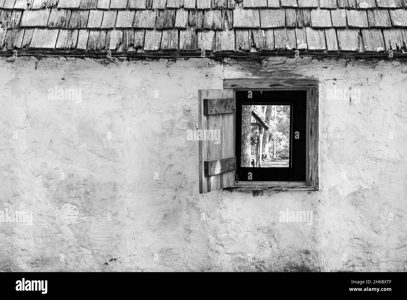 Old open window Black and White Stock Photos & Images - Alamy