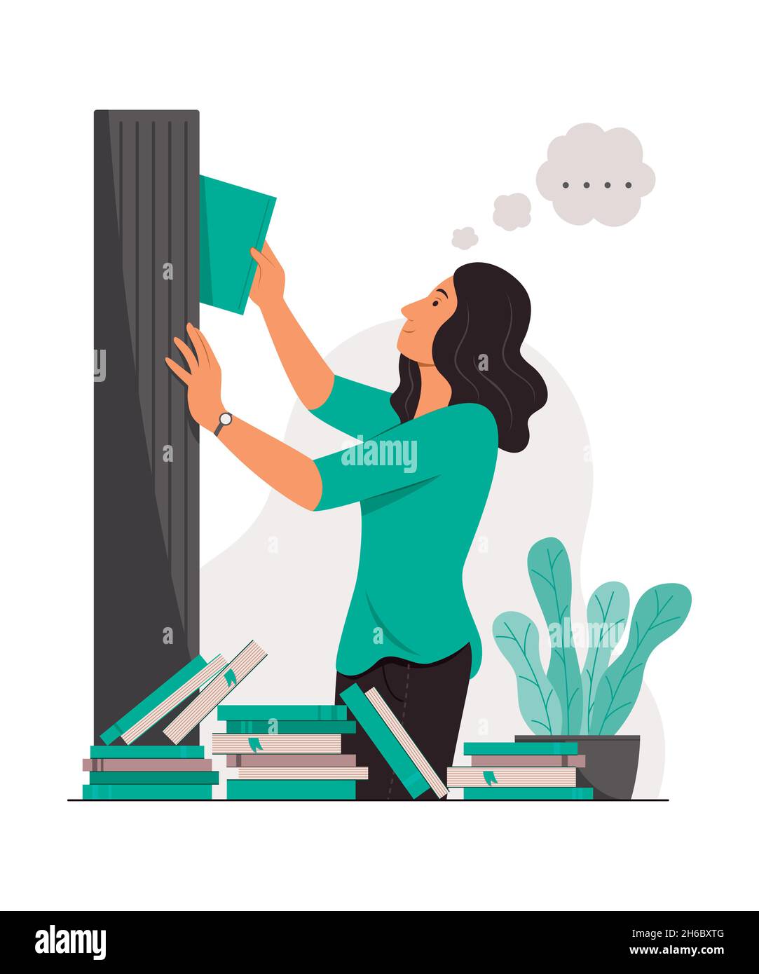 Woman shelf book Stock Vector Images - Alamy