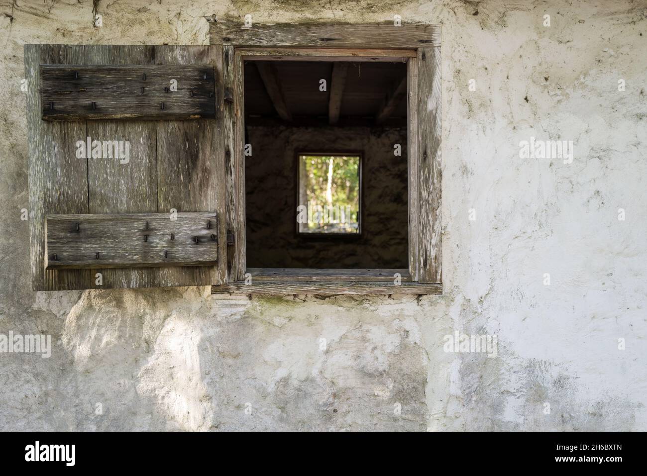 open window of old historic plantation building Stock Photo - Alamy